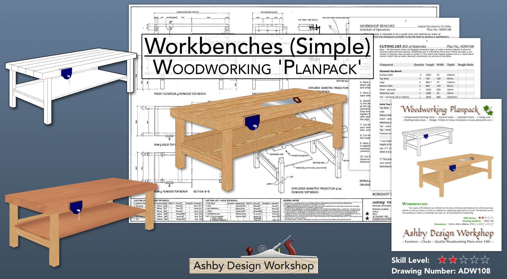 Two Simple Workbenches Plan - Work Bench Plans - Woodwork Bench ...