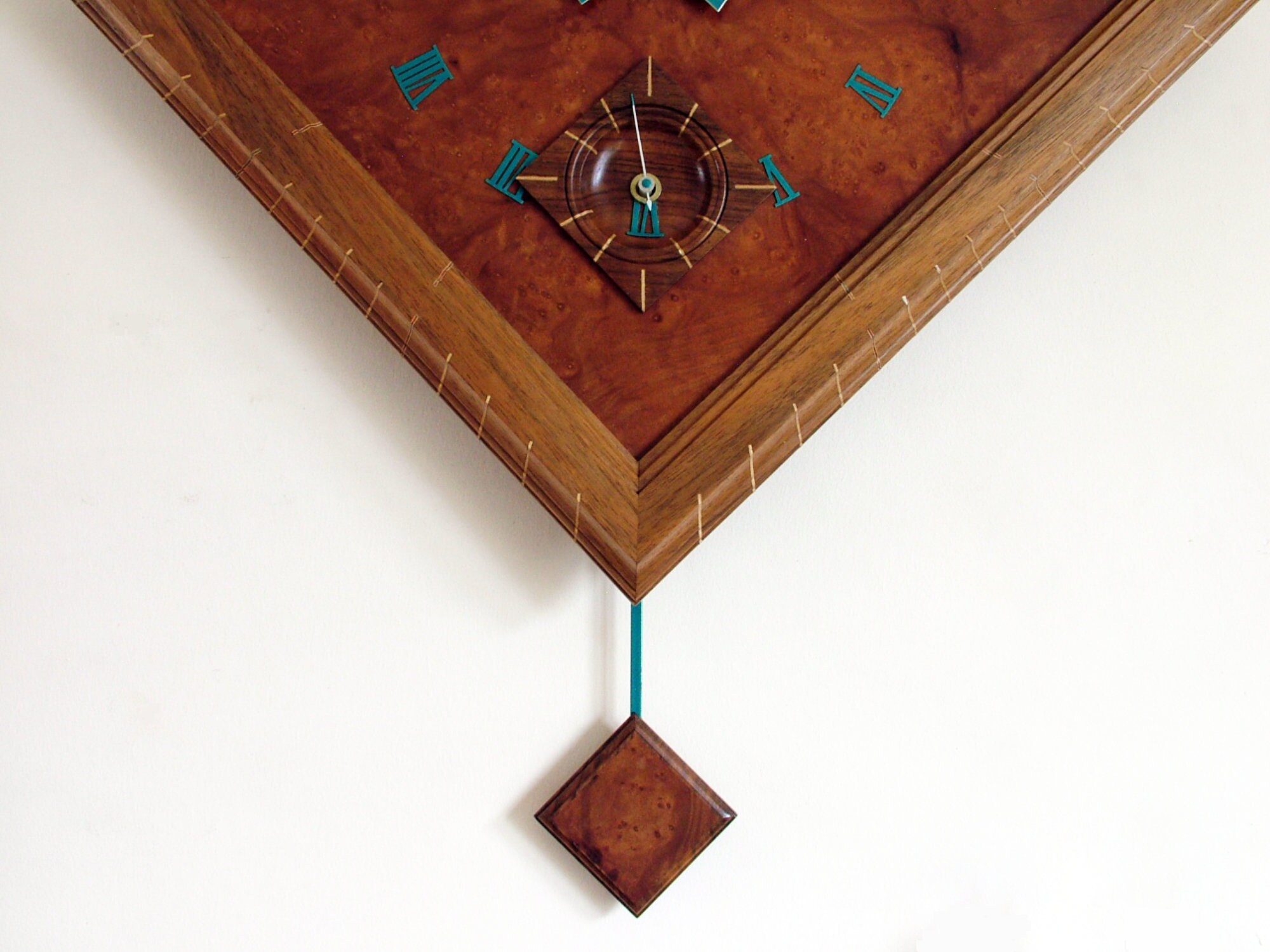 Large Wall Clock Pendulum Clock Diamond Clock Large Wooden Wall Clock ...