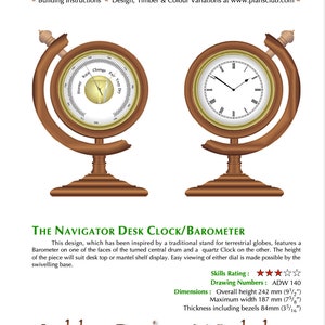 Desk Clock and Barometer Plans - Clock Plans - Barometer Plans ...