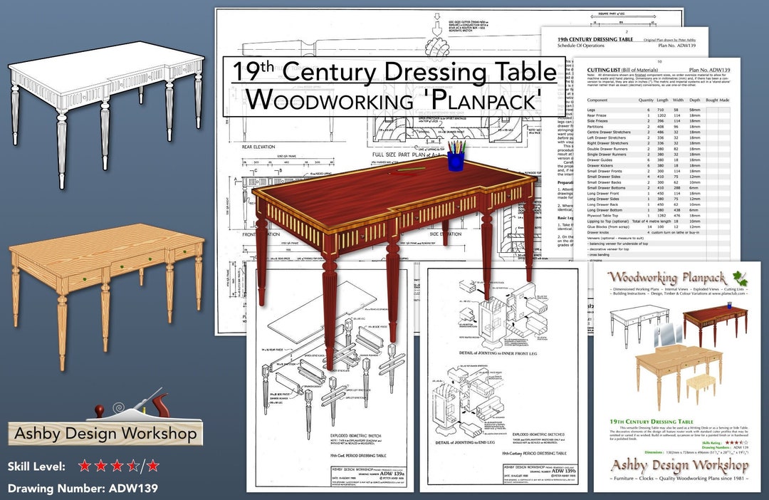 Dressing Table Plans - 19th Century Dressing Table - Table Plans - Desk ...