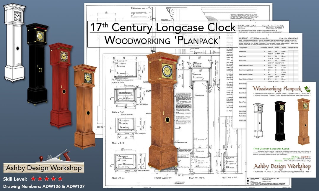 Longcase Clock Plans - 17th Century Longcase Clock - Grandfather Clock ...