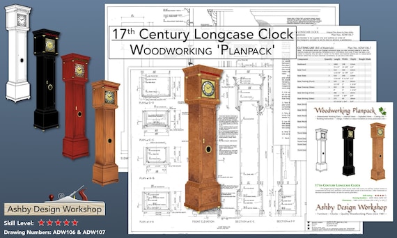 Longcase Clock Plans 17th Century Longcase Clock Grandfather | Etsy