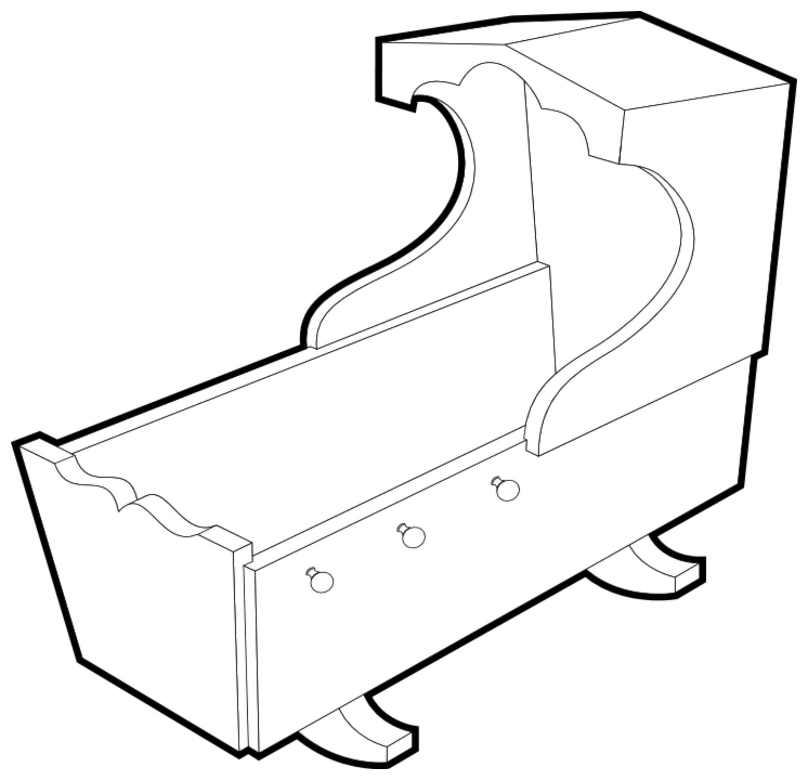 Traditional Rocking Cradle Plan - Rocking Cradle Plan - Baby Cradle ...
