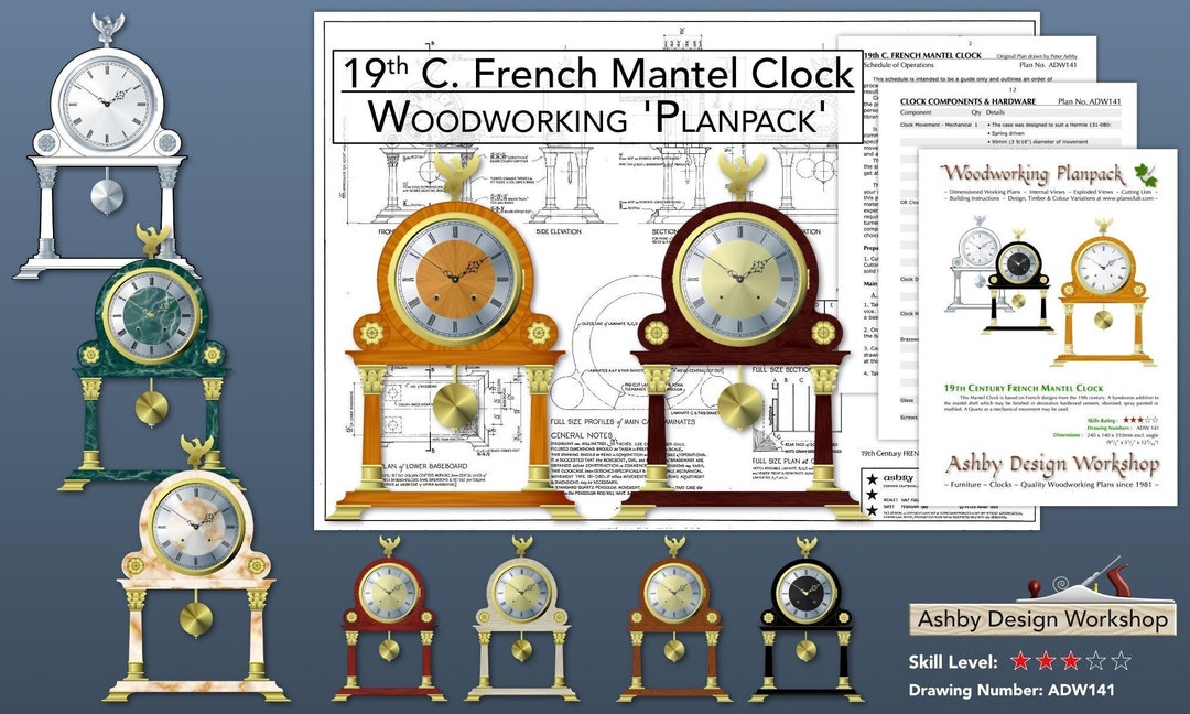 Mantel Clock Plan - 19th Century French Mantel Clock - Table Clock Plan ...