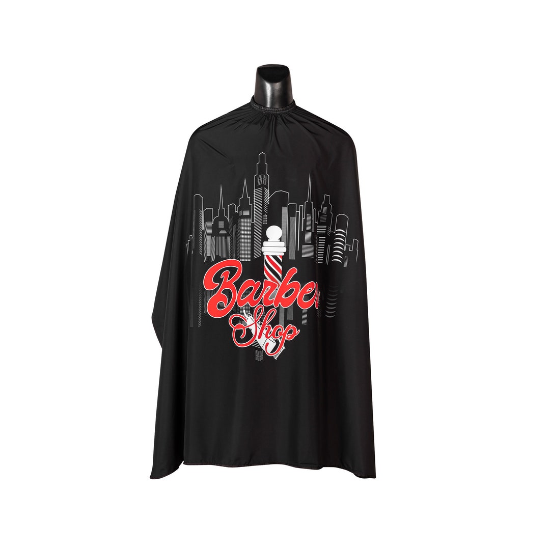 Hand Made Hairstylist & Barber Black Cape 100% Waterproof Sublimated ...