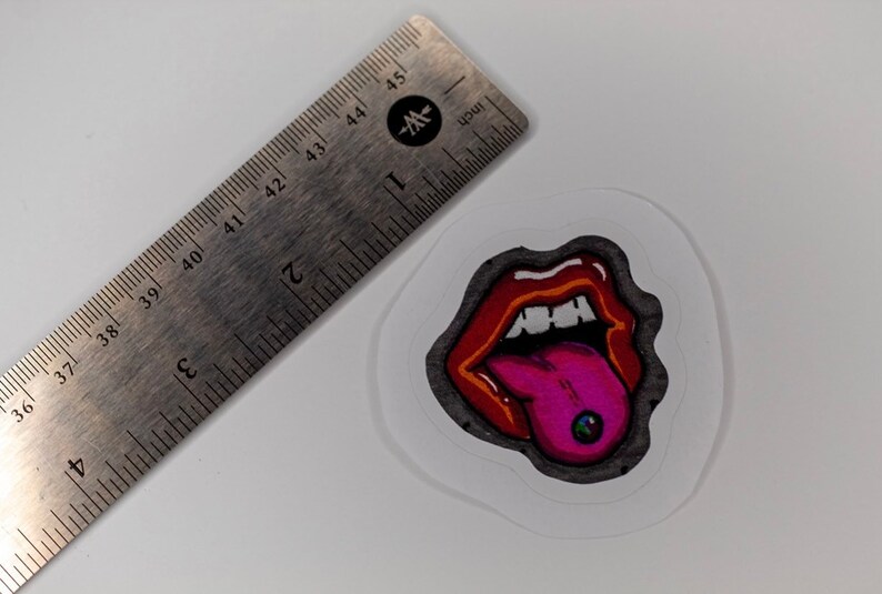 Tongue Out Sticker, Car Decal, Piercing Vinyl Sticker, Die Cut Sticker ...