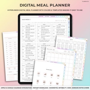 Meal Plan Template, Digital Meal Planner, Goodnotes, iPad Planner ...