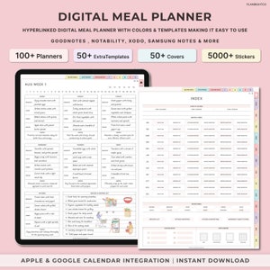 Digital Meal Planner, Meal Prep, Meal Plan Template, Goodnotes, iPad ...