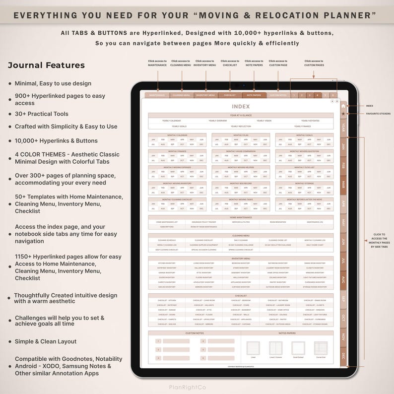 Digital Moving & Relocation Planner, Moving Checklist, Moving Binder ...