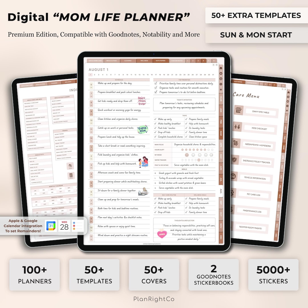 Digital Mom Life Planner, Mom Planner, Busy Mom, Digital Life Planner ...