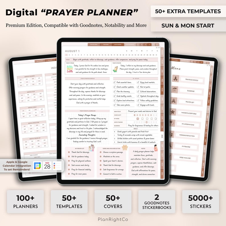 Digital Prayer Journal, Prayer Planner, Gratitude Journal, Daily Prayer ...