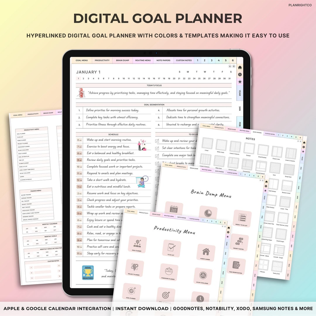 Personal Growth, Digital Goal Planner, SMART Goals, iPad Planner ...
