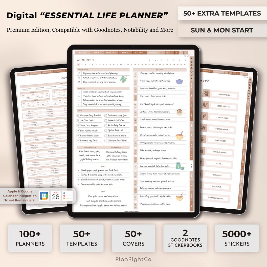 Digital Life Planner, iPad Planner, Daily, Weekly & Monthly Planner ...