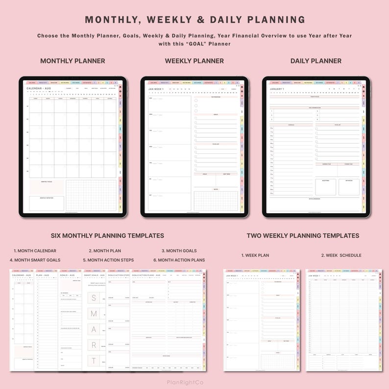 Digital SMART Goals, Goal Planner, Personal Growth, iPad Planner ...