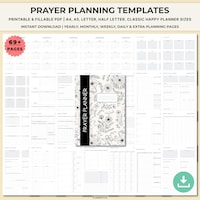 Faith Based Prayer Journal Printable, Christian Daily Reflection Journal PDF, 30 Day Undated ...