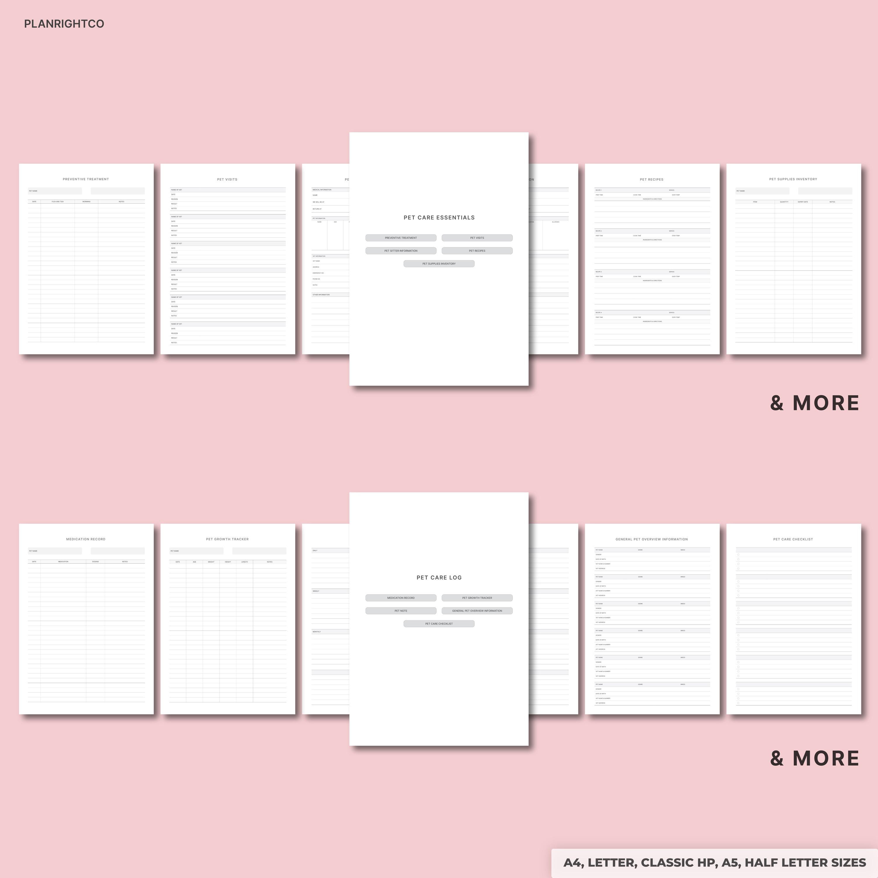 Printable Pet Care Planner Binder, Pet Health Record, Puppy Organizer ...
