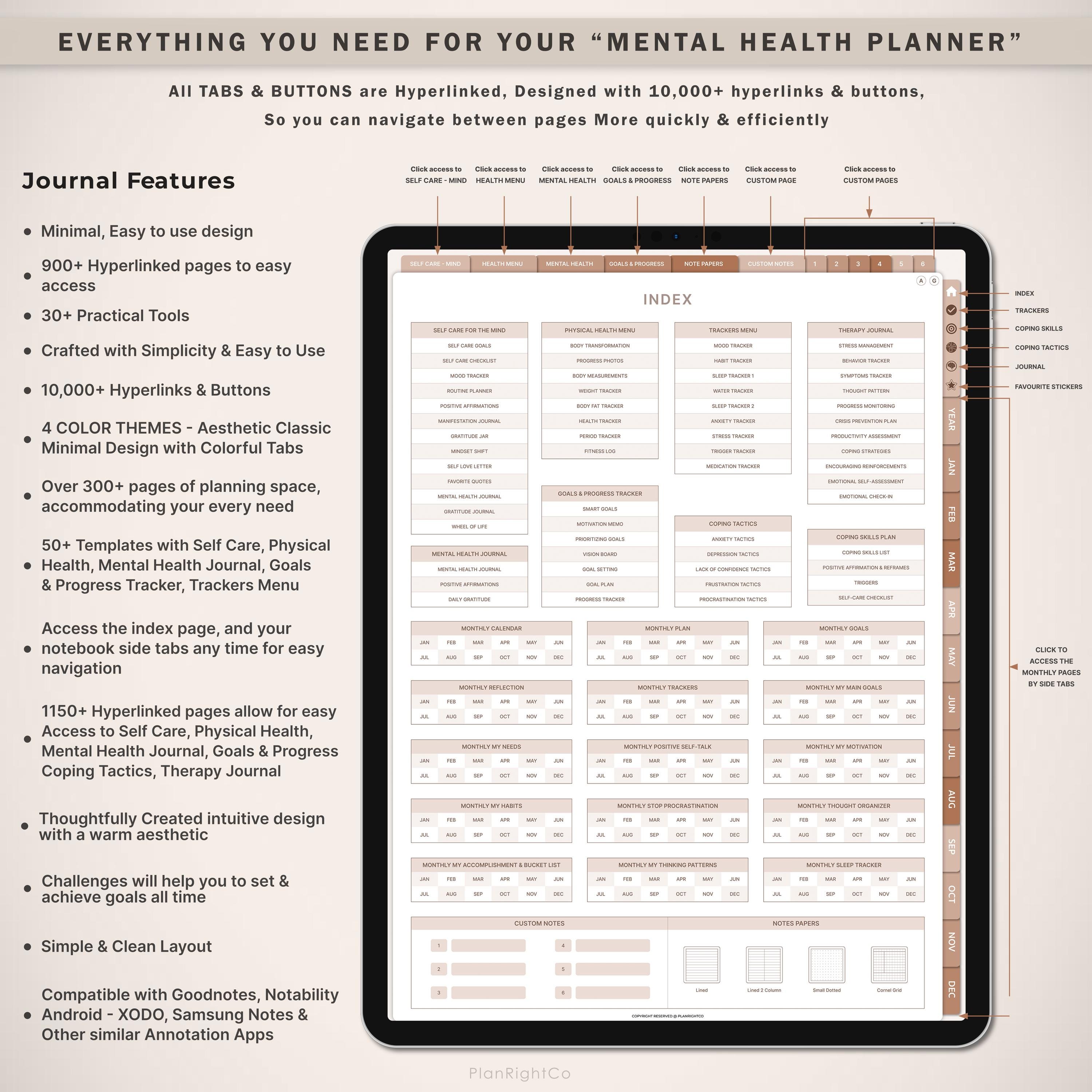 Digital Mental Health Journal, Mental Health Bundle, Therapy Worksheet ...