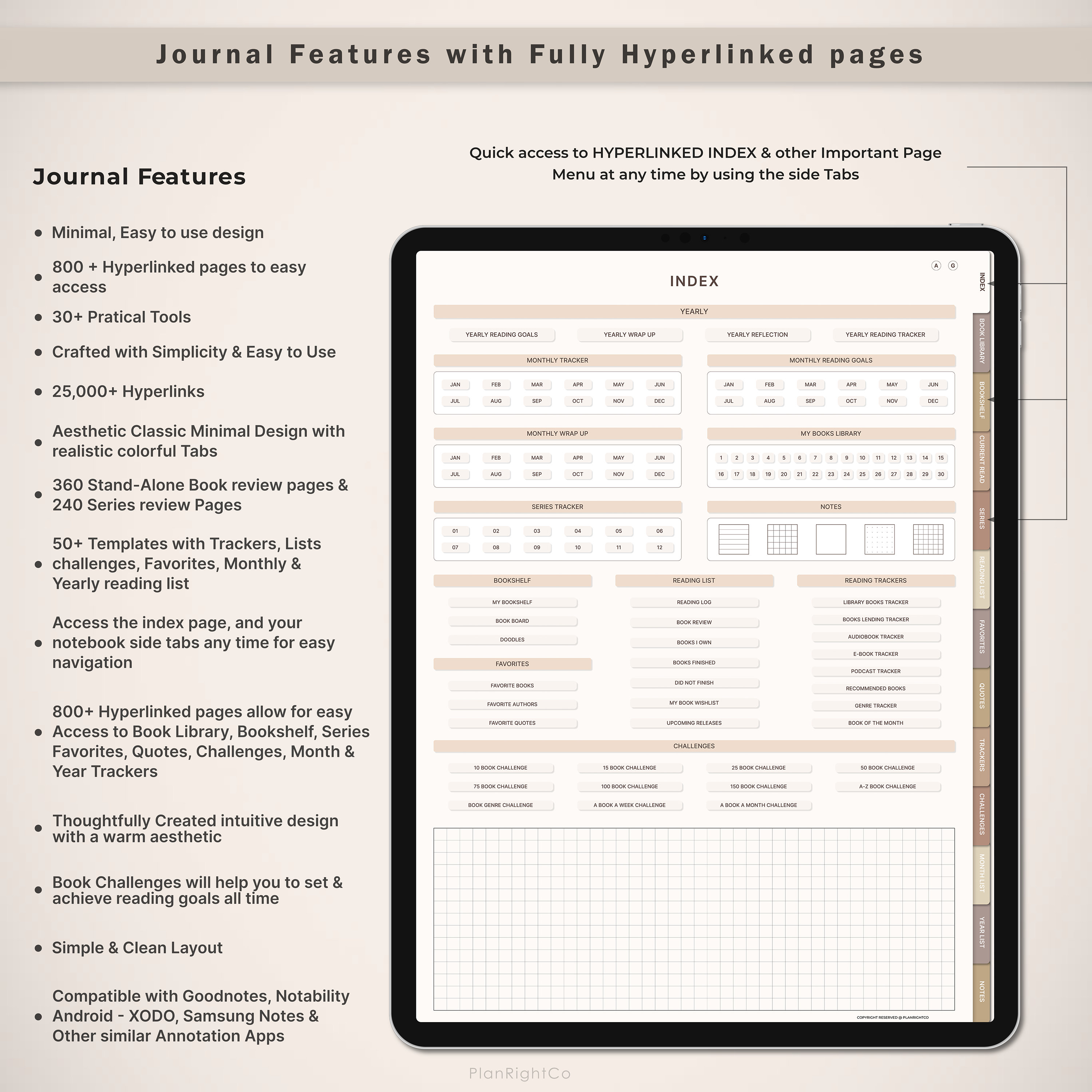 Digital Reading Journal, Digital Reading Planner, Reading Digital ...