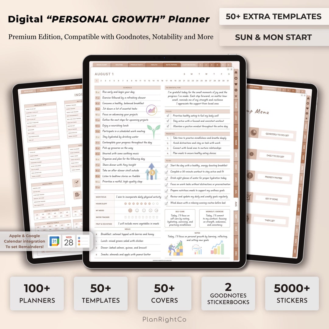 Personal Growth Planner, Productivity Planner, Goal Planner, Growth ...