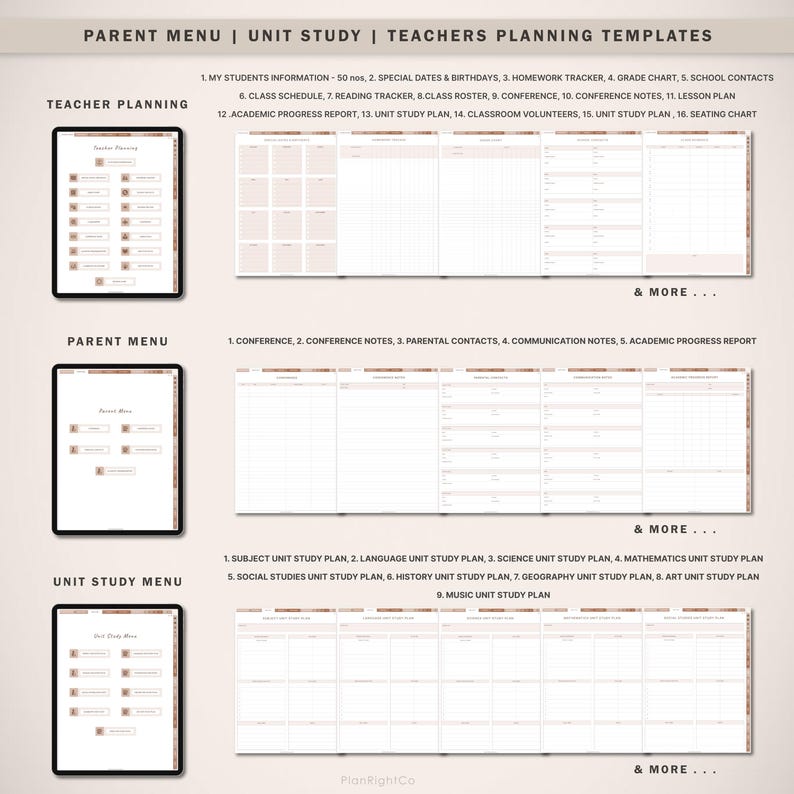 Digital Teacher Planner, Academic Planner, Lesson Planner, Back to ...