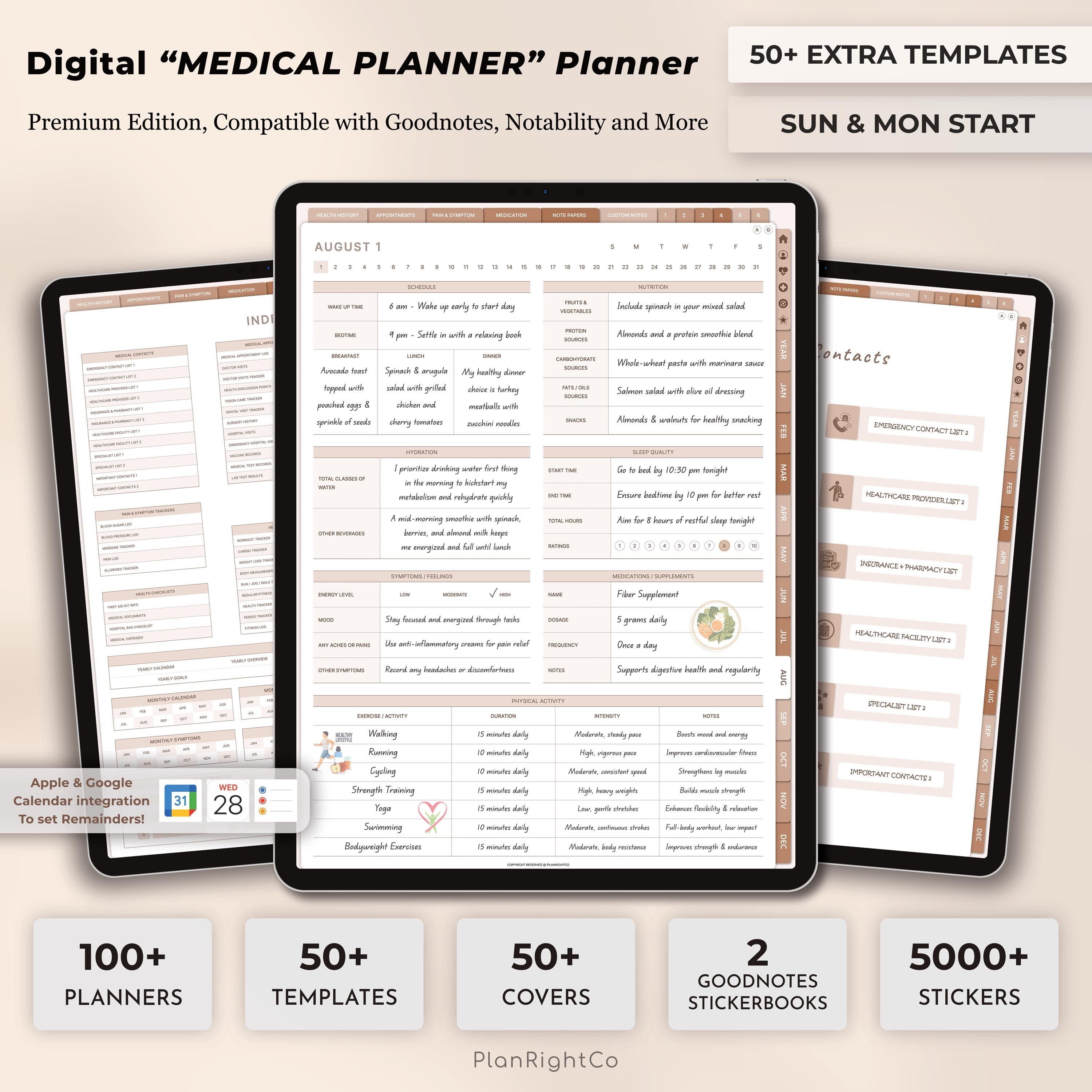 Digital Medical Planner, Medical Planning, iPad Goodnotes Planner ...