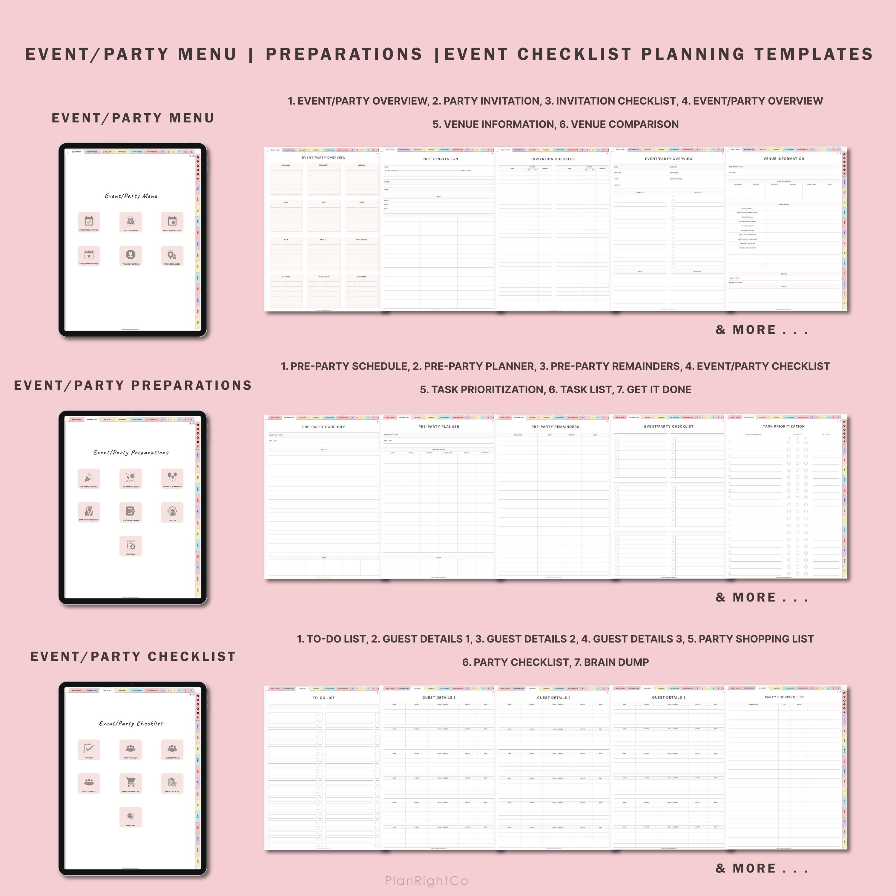 Digital Event Planning Book, Digital Event Planner, Event Planning ...