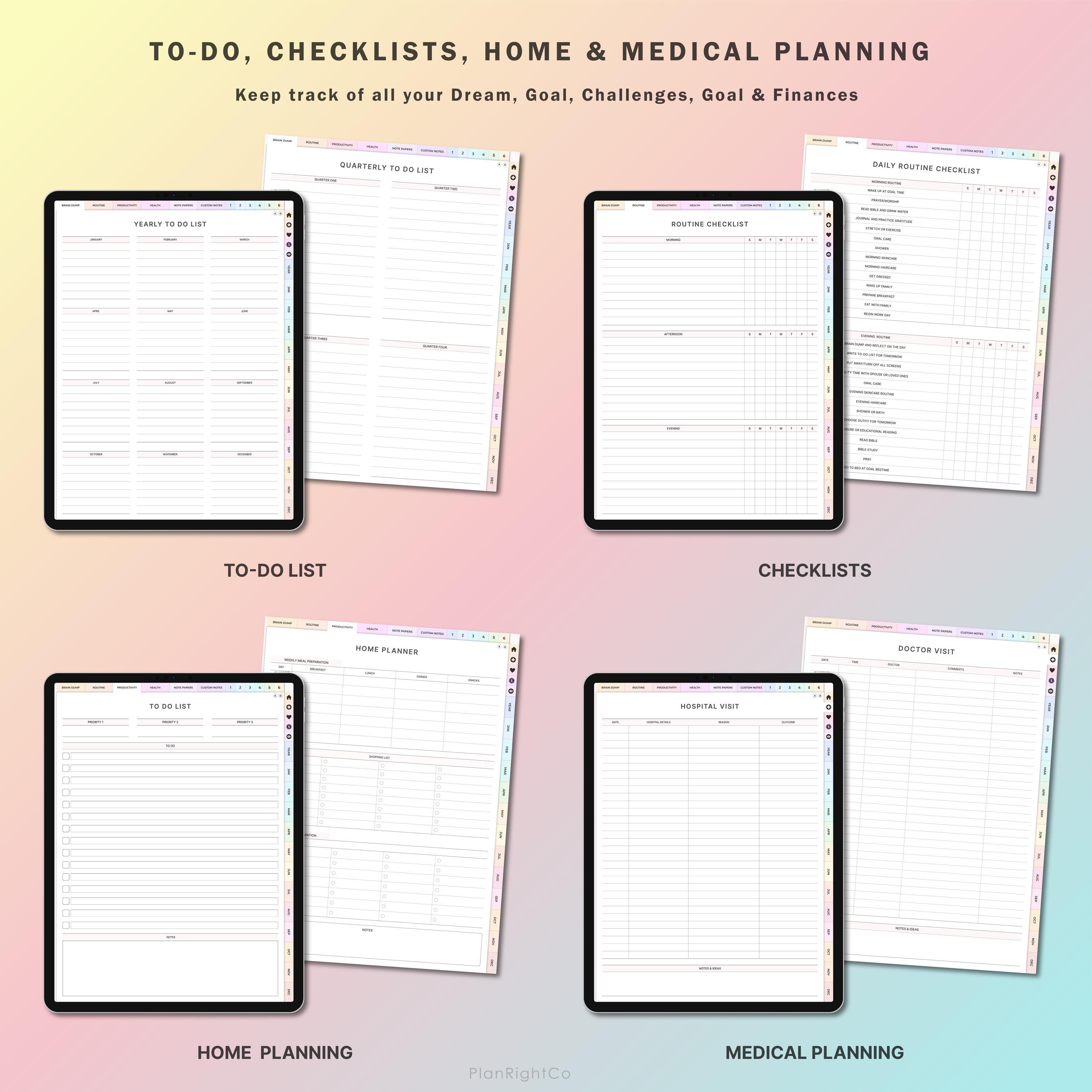 Digital Self-development Planner, Personal Growth Planner, Productivity ...