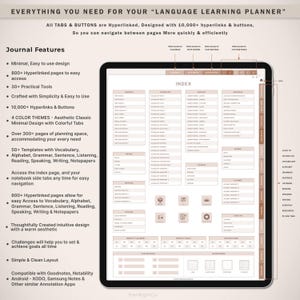 Digital Language Learning Planner, iPad Language Planner, Vocabulary ...