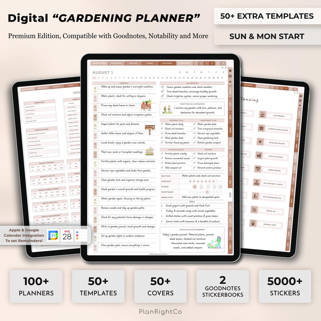 Digital Garden Planner, Garden Journal, Garden Guide, Gardening Logbook ...