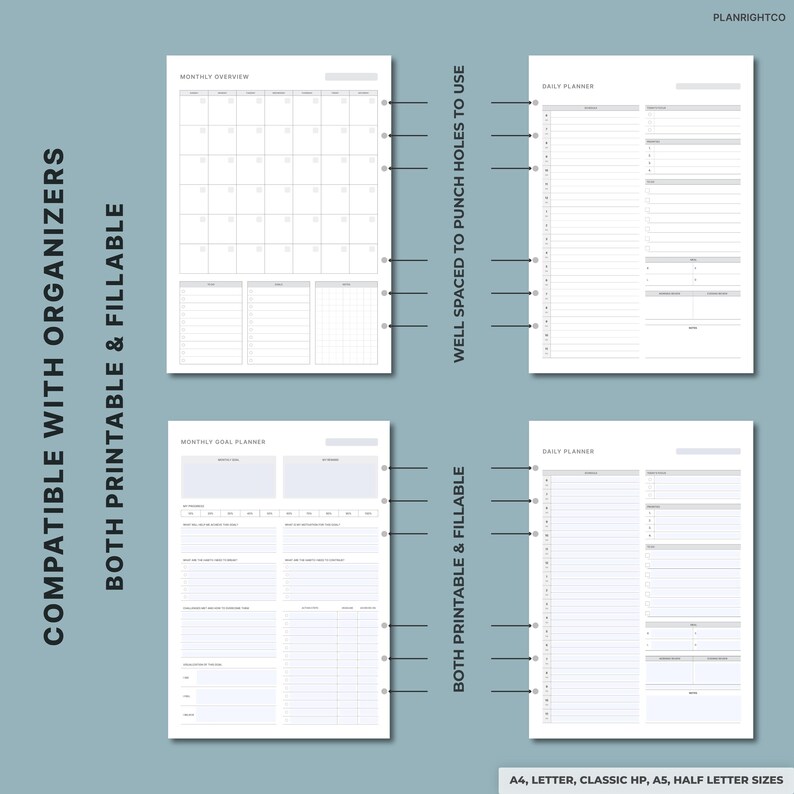 Printable Student Planner Bundle | Academic College Study Planner ...