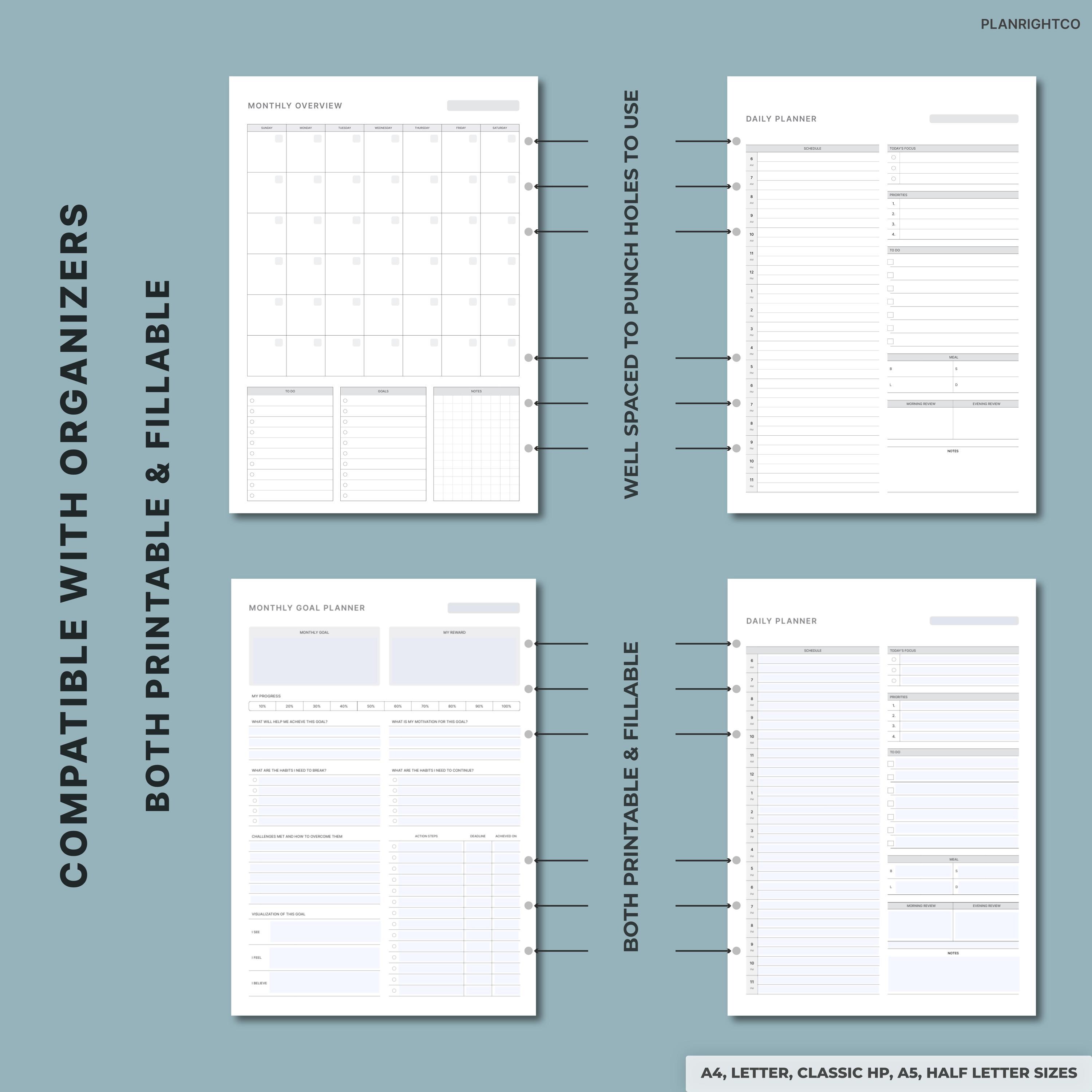 Printable Student Planner Bundle | Academic College Study Planner ...
