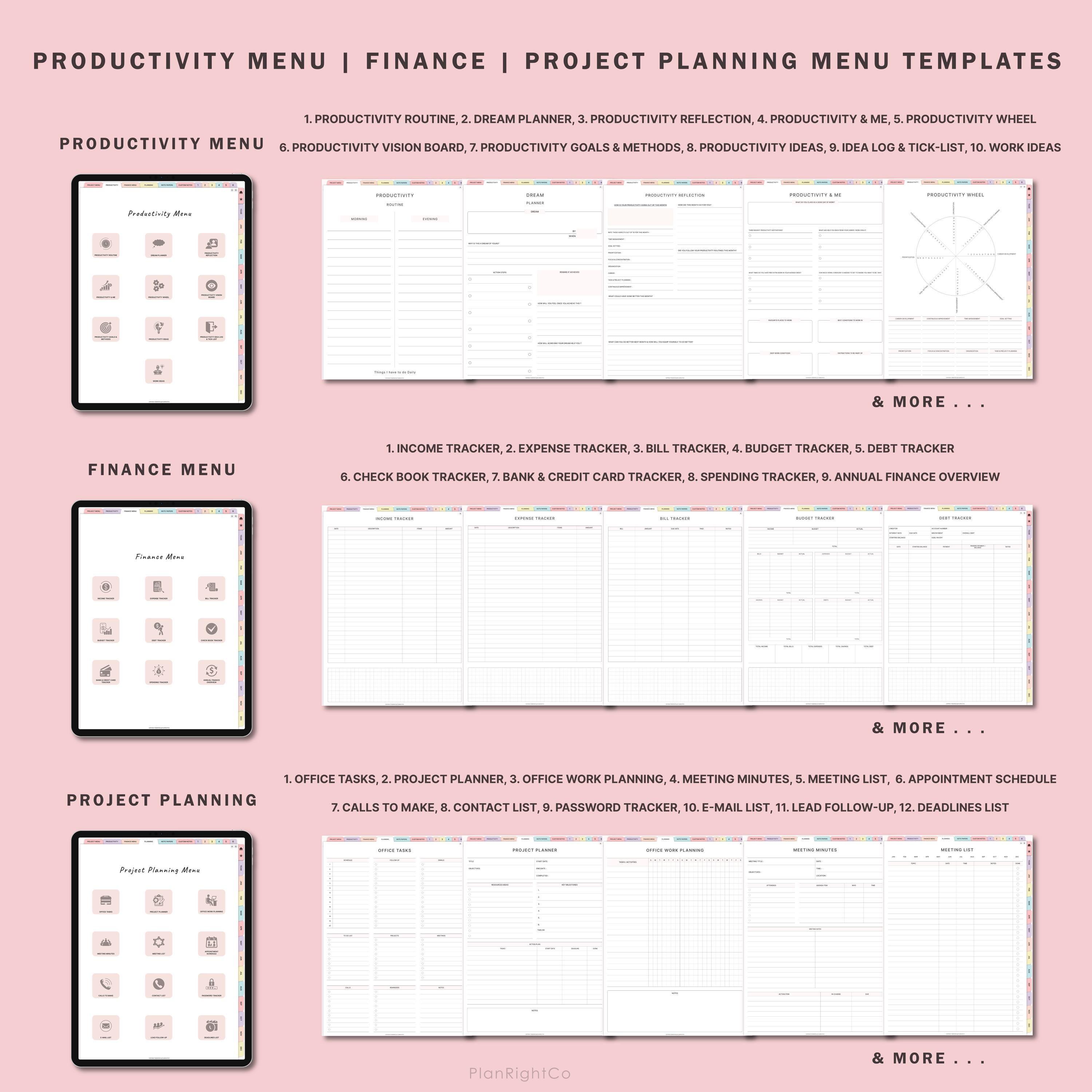 Digital Productivity Planner, Project Planner, Goodnotes Ipad, Project ...