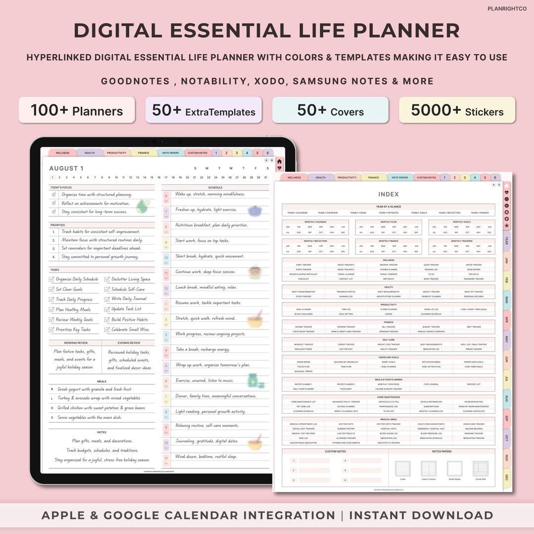 Digital Life Planner, Ultimate Life Planner Google, All in One Life ...