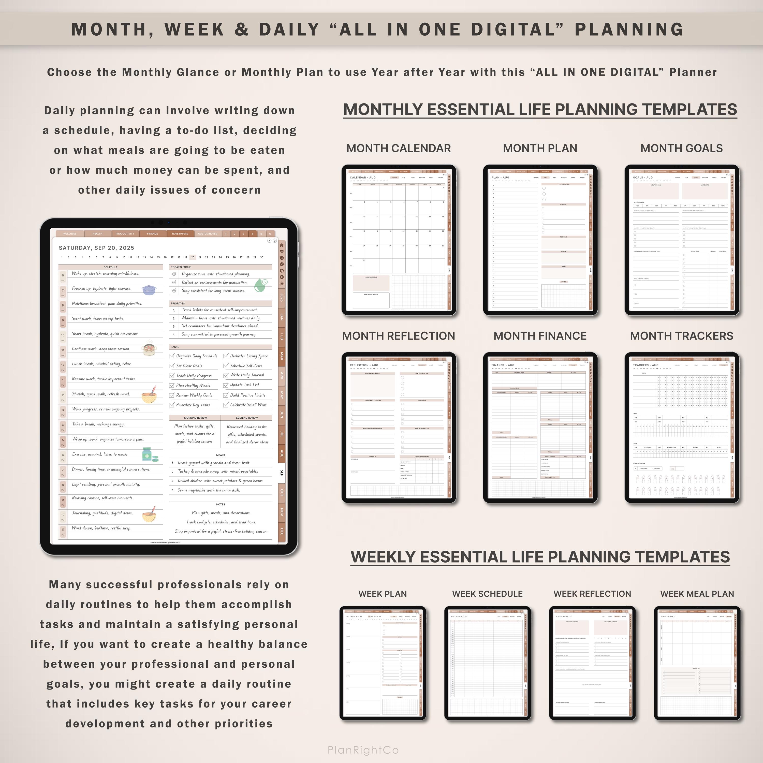 2025-2026 All-in-one Digital Planner | Daily, Weekly, Monthly ...
