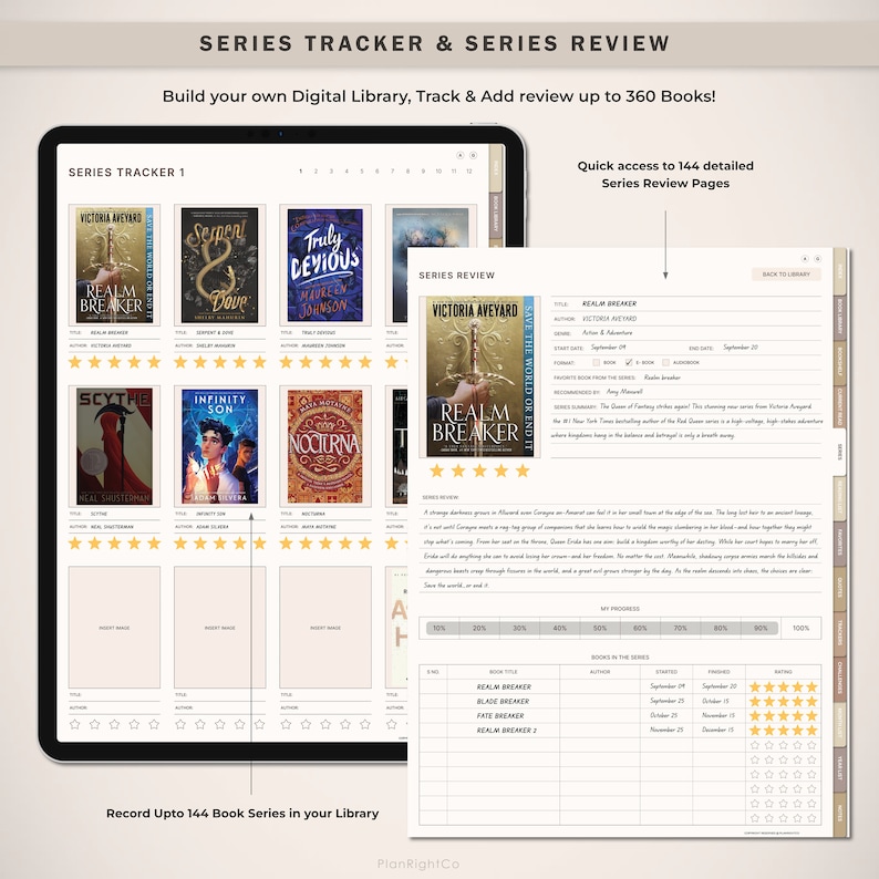 Digital Reading Journal, Digital Reading Planner, Reading Digital ...