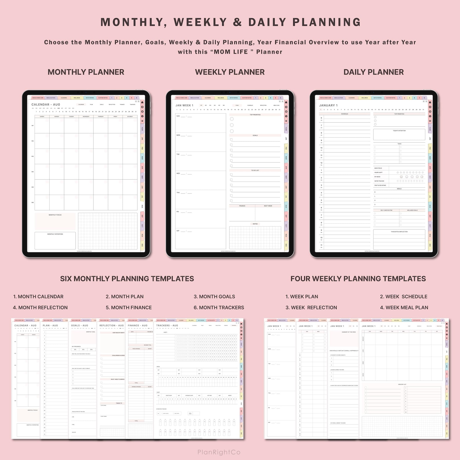 Digital Mom Planner, Mom Life Planner, Busy Mom, Digital Life Planner ...
