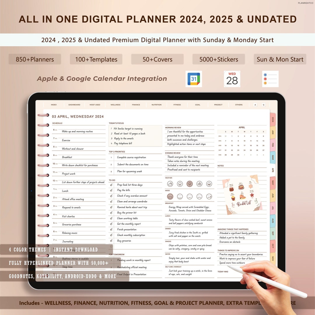 Digital Planner, iPad Planner, Goodnotes Planner, Daily, Weekly ...
