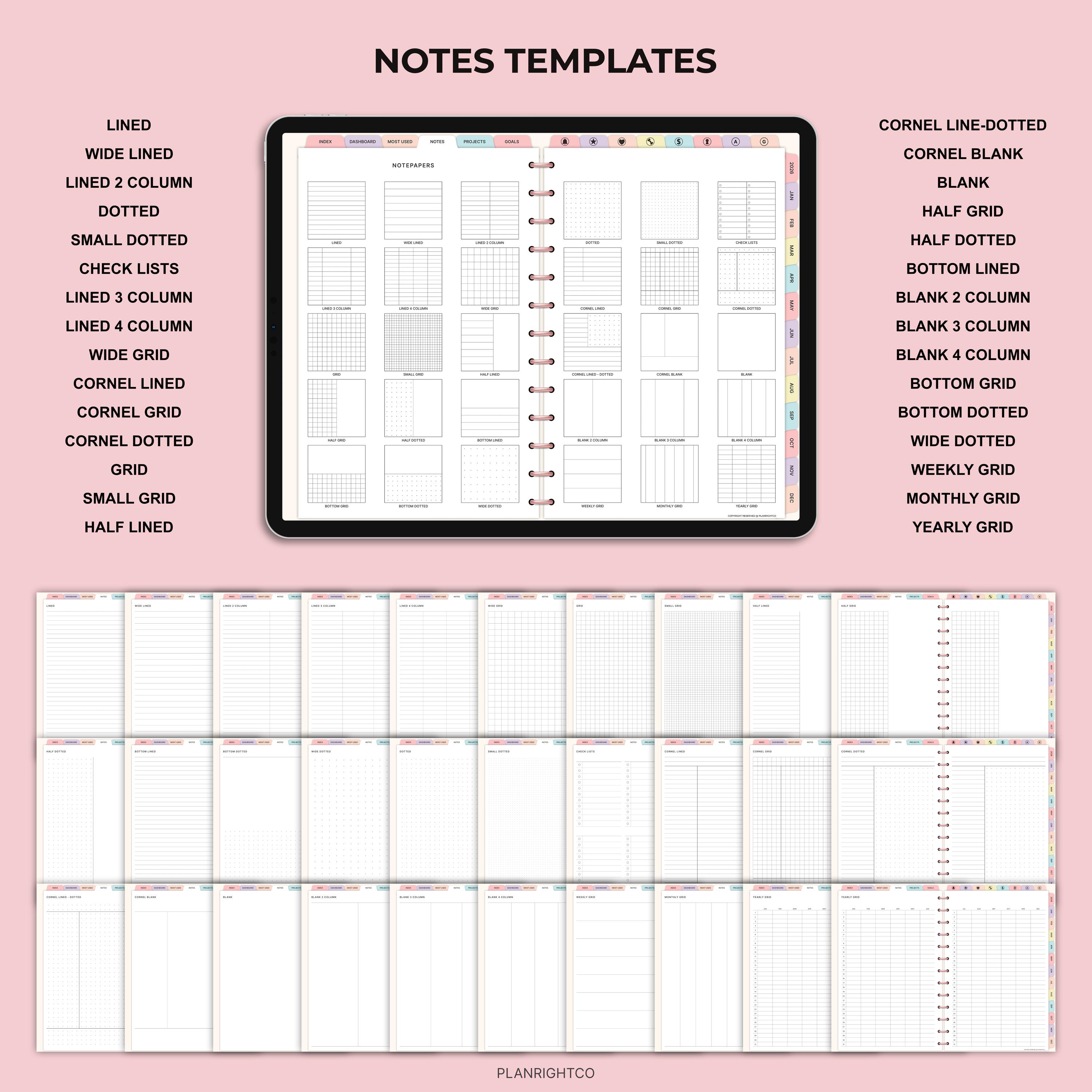 2026 All-in-one Digital Planner | Hyperlinked iPad Planner | Undated ...