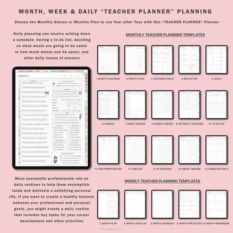 Digital Academic Planner, Teacher Planner, Lesson Planner, Back to ...