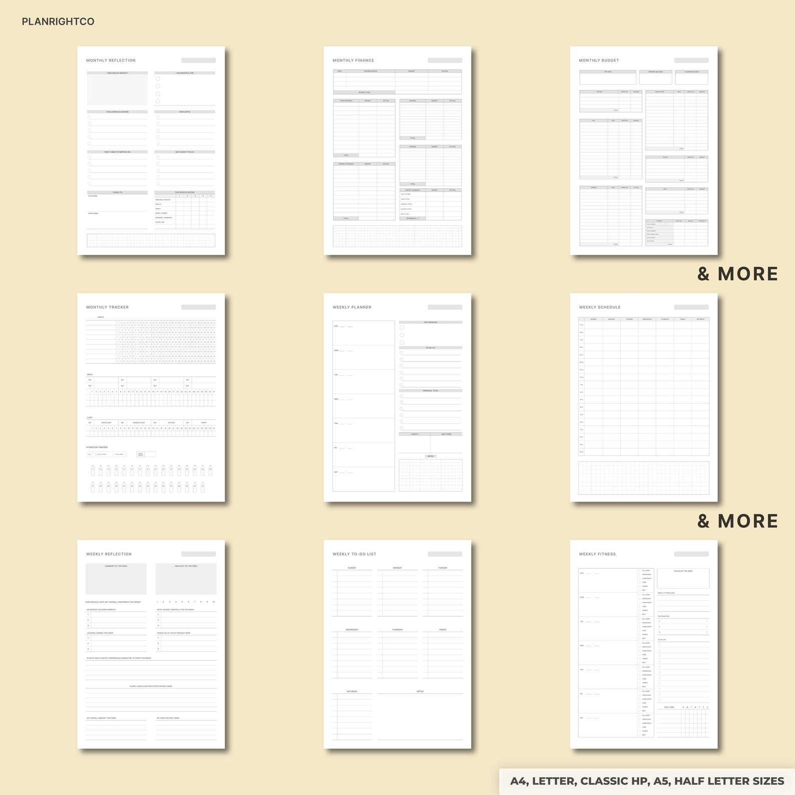 Printable Bullet Journal Pages & Bujo Template | Undated Daily Weekly ...