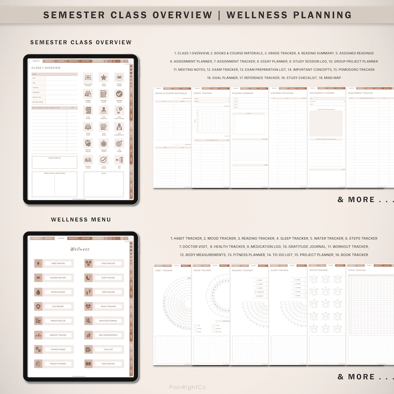 Digital Student Planner, Academic Planner, Study Planner, Digital ...