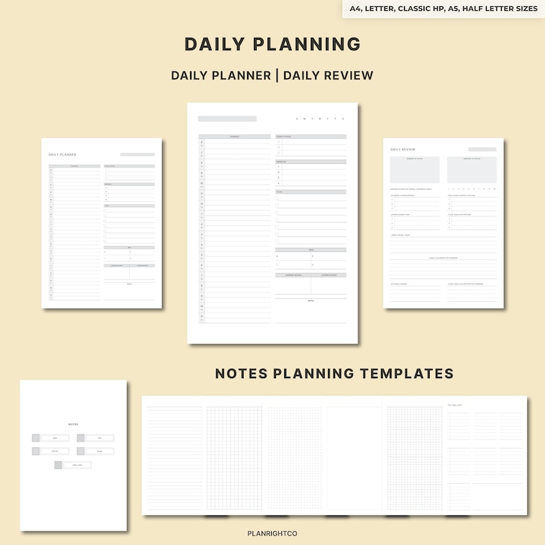 Printable Bullet Journal Pages & Bujo Template | Undated Daily Weekly ...