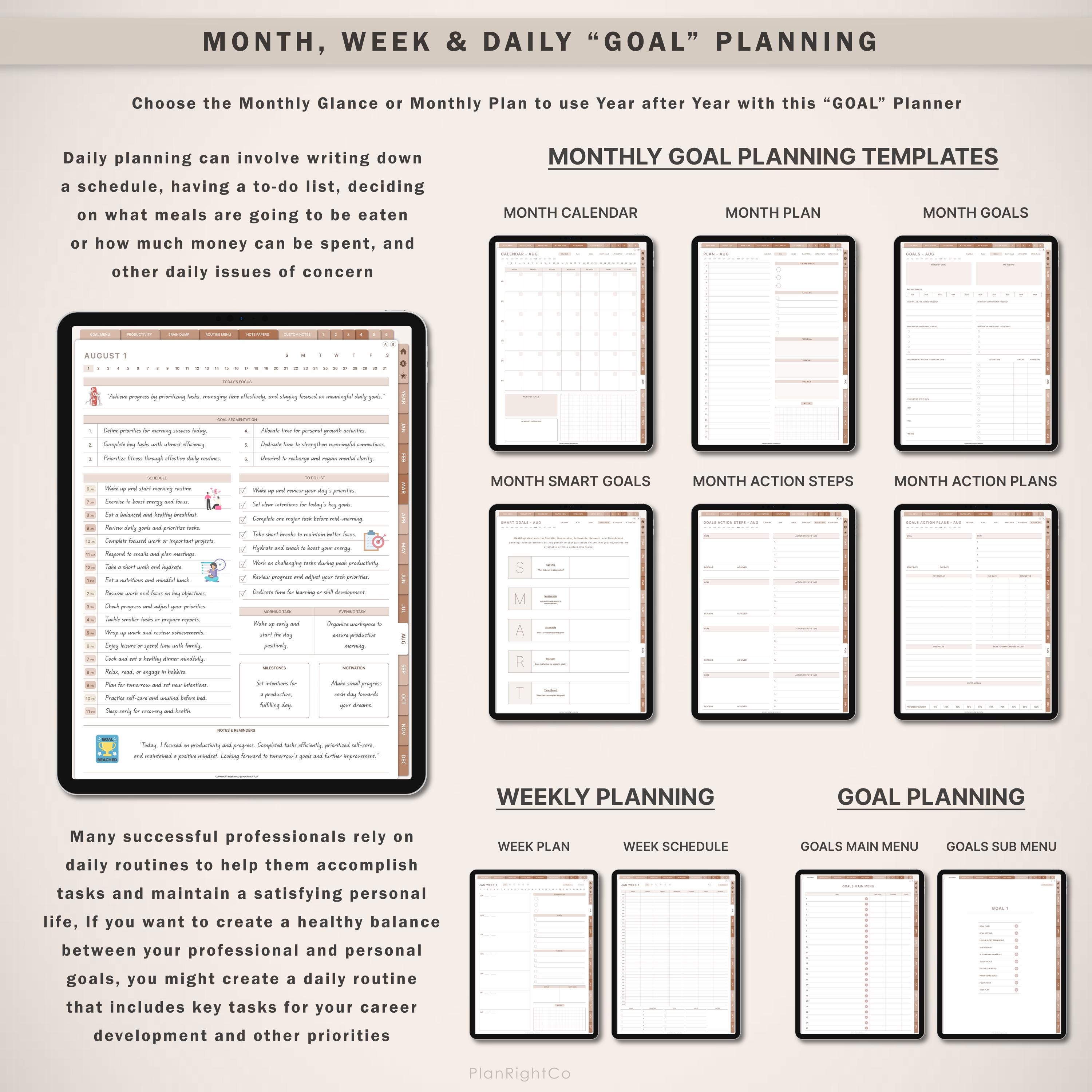 Digital Goal Planner, SMART Goals, Personal Growth, iPad Planner ...