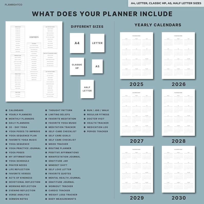 Yoga Planner Printable | Yoga Journal Practice Tracker Meditation Log ...