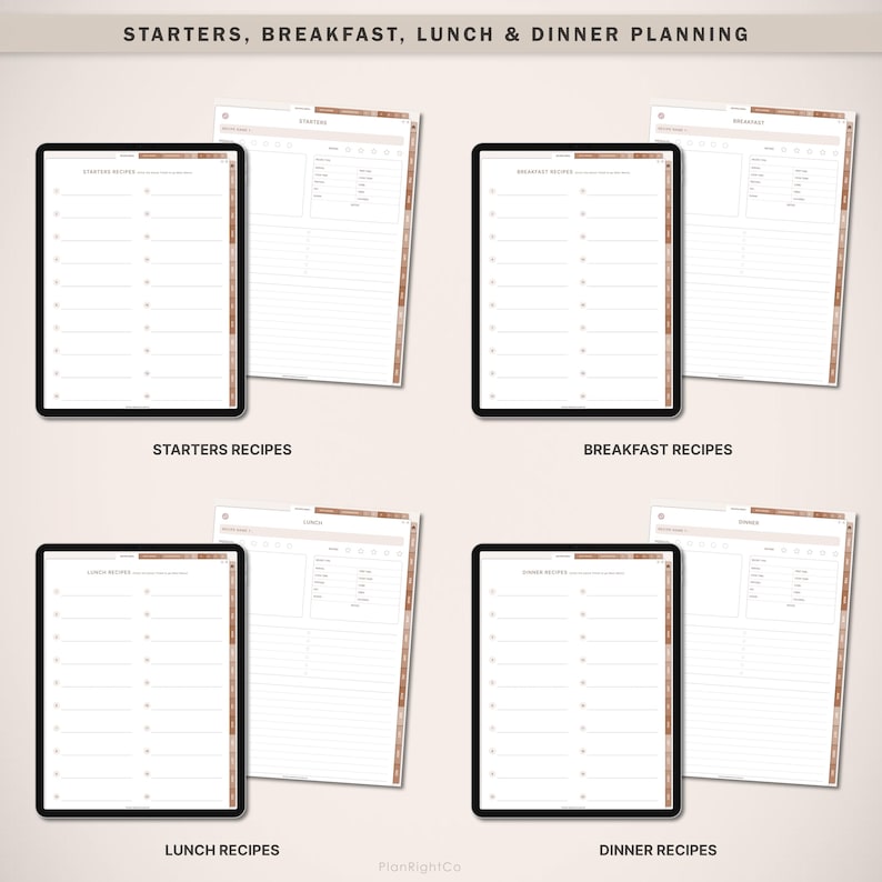 Digital Meal Planner, Meal Plan Template, Goodnotes, iPad Planner ...