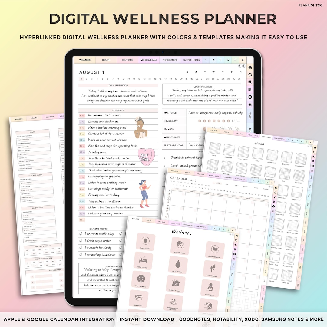 Goodnotes Journal, Wellness Journal, Digital Self Care Journal ...