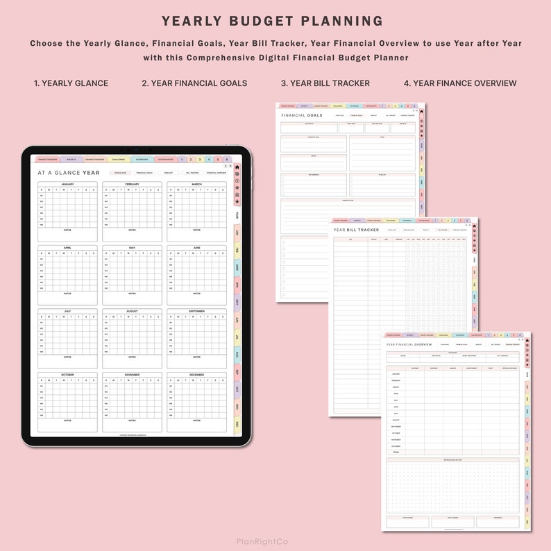 Digital Budget Planner, Digital Financial Budget Planner, Digital ...