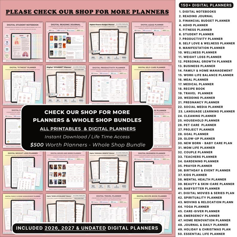 Kids Planner Printable | ADHD Chore Chart School Homework Tracker ...