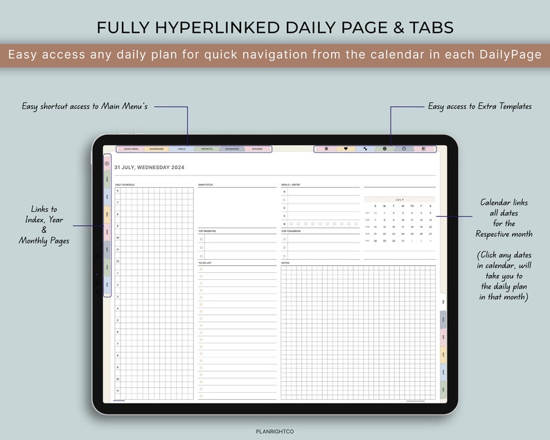 Digital Planner 2024 2025 Undated , iPad Planner, Goodnotes Planner ...