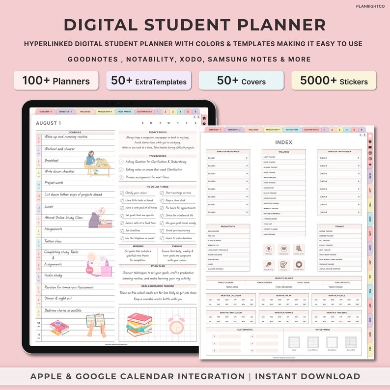 Student Planner Ipad, Digital Student Planner, Academic Planner, Study ...